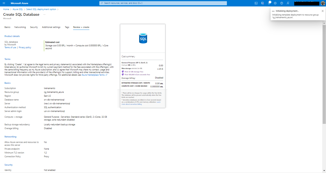 2. Provisionando Azure SQL - Projeto BI Zero TO DW